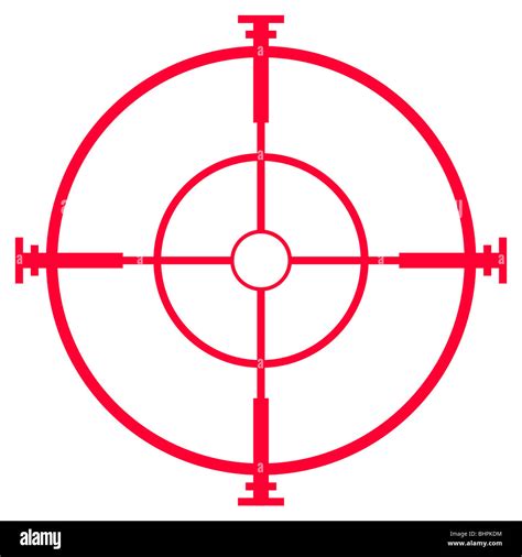 Illustration Of Sniper Rifle Sight Or Scope Isolated On White Stock