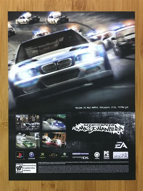 2005 Need For Speed Most Wanted Xbox 360 PS3 Print Ad Poster Official