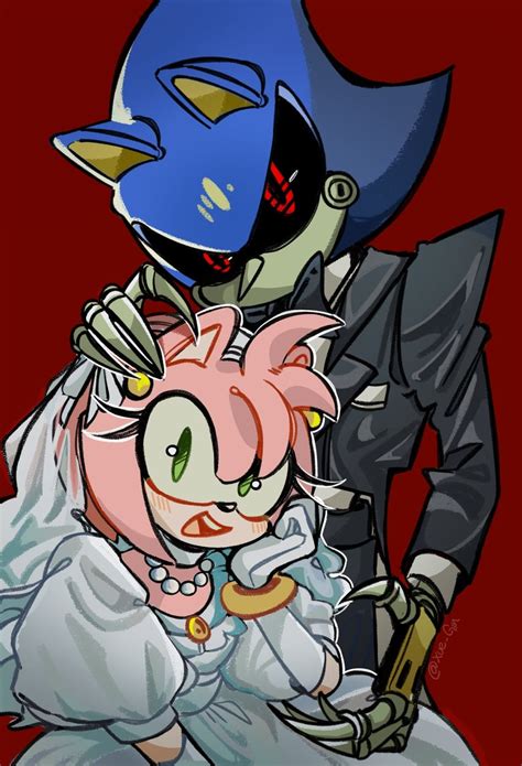 Amy Rose And Metal Sonic Sonic Drawn By Xue Gin Danbooru