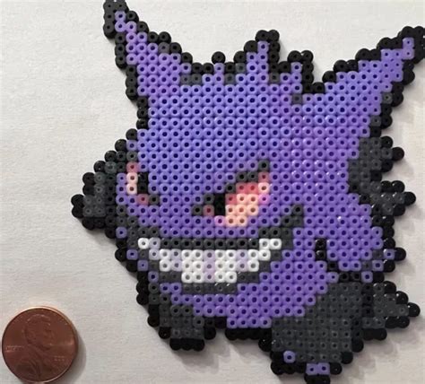 Gengar Pokemon Mini Bead Sprite Perler Artkal Pixel Art Icon Retro