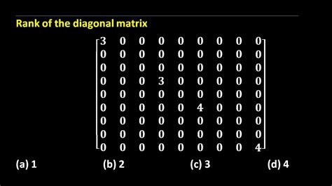 rank of the diagonal matrix linear algebra engineering iit jam mathematics gate eigen values