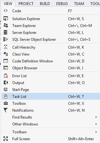 Visual Studio Tips Tricks Task List In Visual Studio