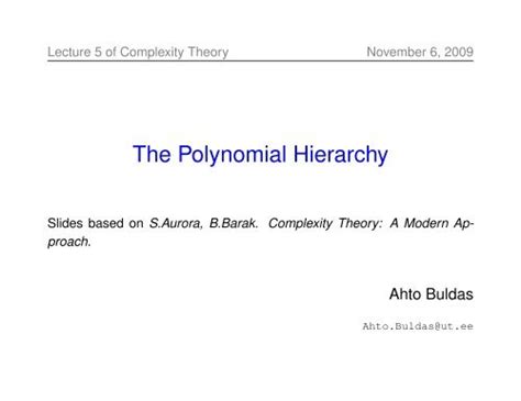 the polynomial hierarchy