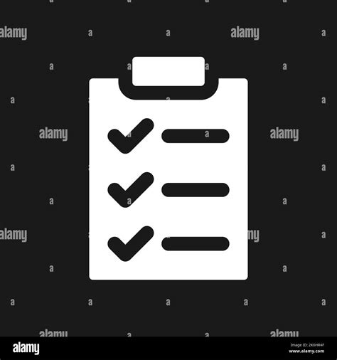 Checklist Dark Mode Glyph Ui Icon Stock Vector Image Art Alamy