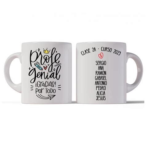 Taza Profe Genial Con Nombres Alumnos 15 00