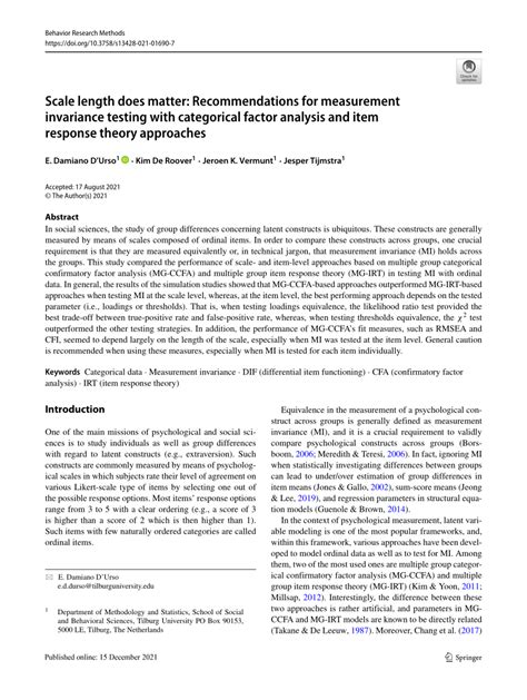pdf scale length does matter recommendations for measurement invariance testing with