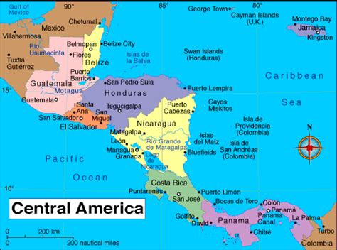 Printable Map Of Central America
