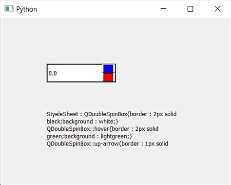 pyqt5 qdoublespinbox getting stylesheet of it geeksforgeeks