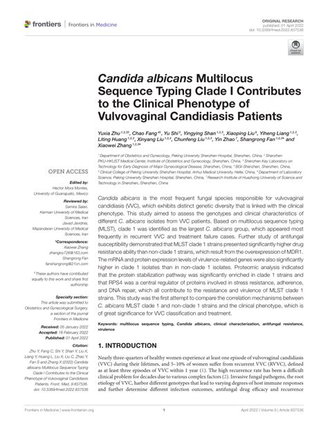 pdf candida albicans multilocus sequence typing clade i contributes to the clinical phenotype