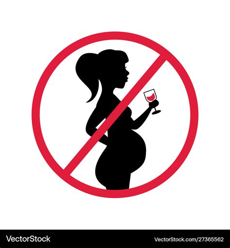 No Alcohol For Pregnancy Period Warning Banner Vector Image