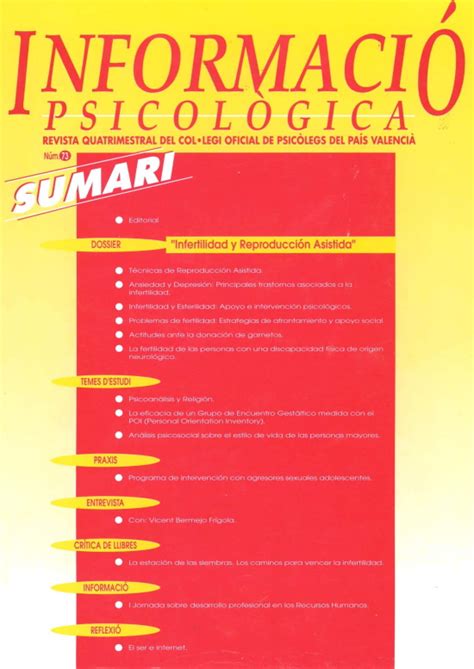 Núm 73 2000 Infertilidad y Reproducción Asistida Agosto 2000