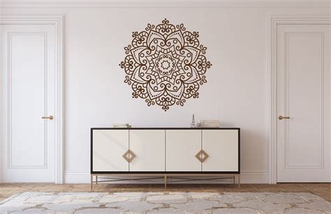Mandala Wall Decal Mandala Flower Wall Art Indian Lotus Flower Vinyl