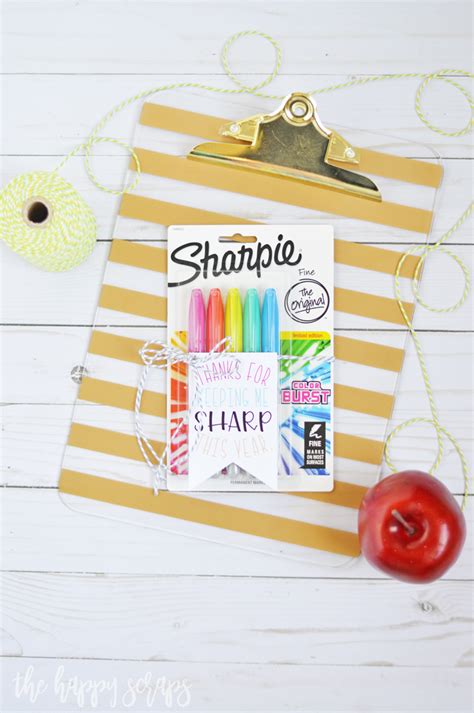Sharpie Teacher Gift With Printable Tag The Happy Scraps