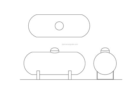 Tanque De Gas Estacionario Bloque De AutoCAD Planos CAD