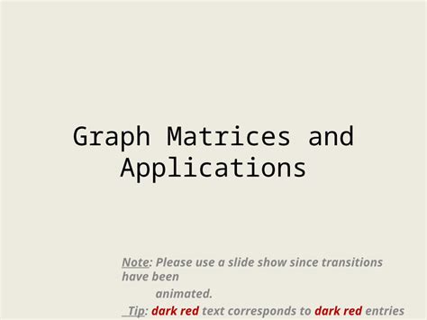 ppt graph matrices and applications dokumen tips