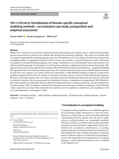 pdf metamorph formalization of domain specific conceptual modeling methods—an evaluative case