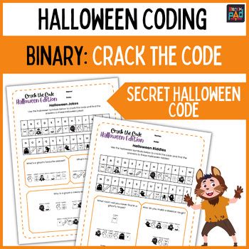 Halloween Crack The Code Coding Unplugged Binary Coding TPT