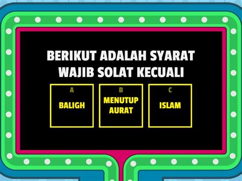 SYARAT WAJIB DAN SYARAT SAH SOLAT MATA PELAJARAN PENDIDIKAN ISLAM