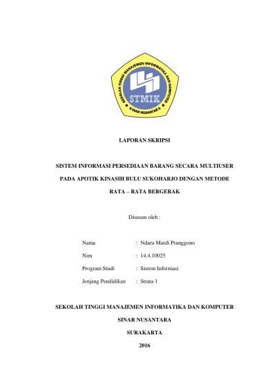 Laporan Skripsi Sistem Informasi Persediaan Barang Secara Multiuser