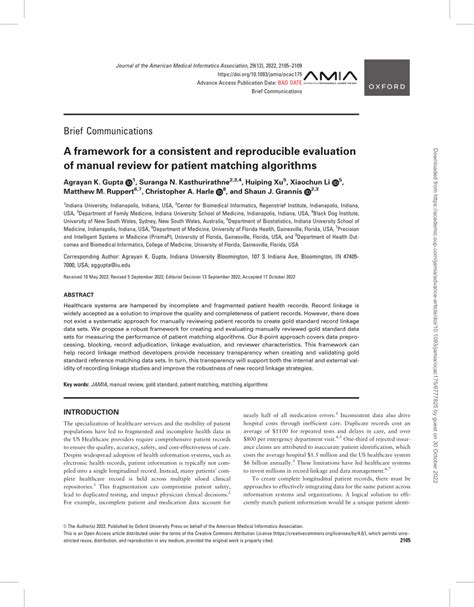 pdf a framework for a consistent and reproducible evaluation of manual review for patient