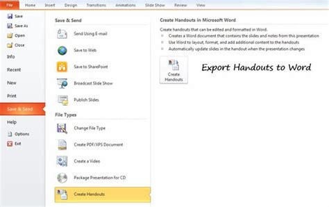 export powerpoint outline to a microsoft word document