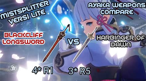 Genshin Impact Kamisato Ayaka Blackcliff Longsword Vs Harbinger Of