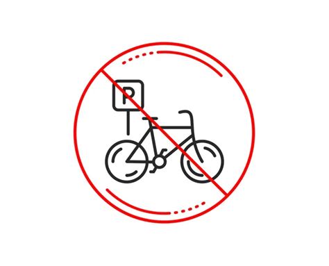 No o señal de stop Bicicleta línea de aparcamiento icono Señal del