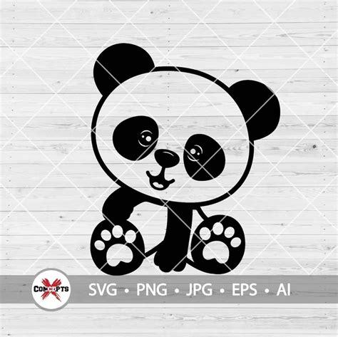 Panda Svg Panda Clipart Cute Baby Panda Svg Panda Boy Gi