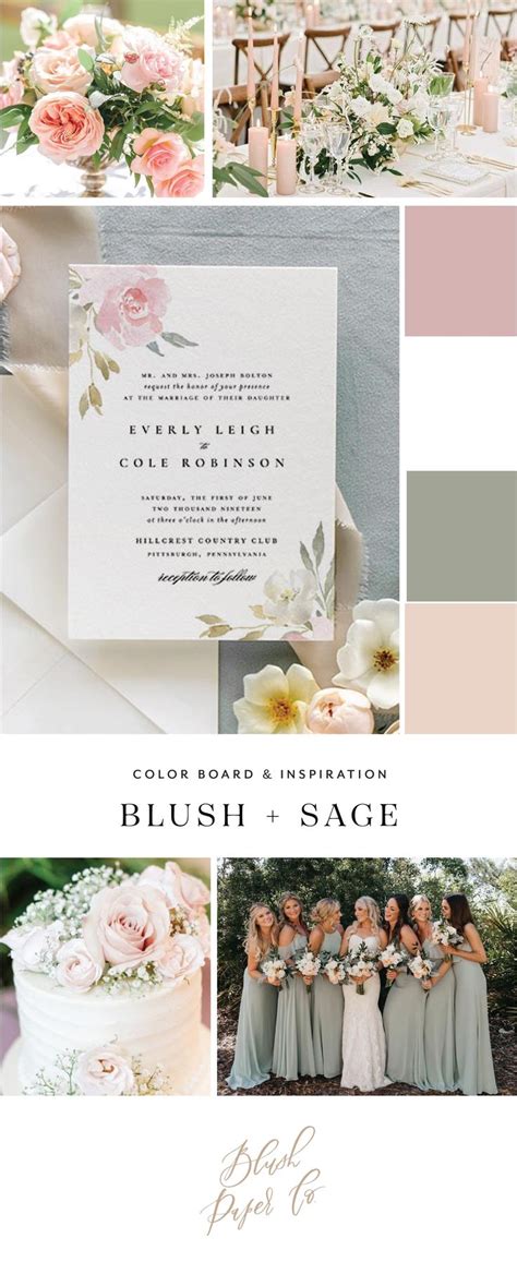 Blush And Sage Wedding Color Palette Sage Wedding Colors Blush