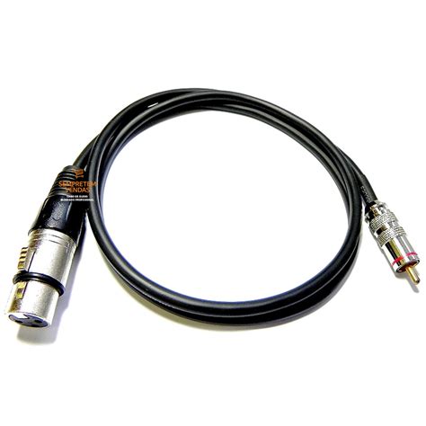 Cabo de Áudio Blindado Canon xlr Fêmea rca Macho Profissional 1 Metro