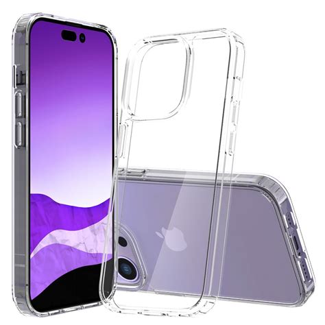 IPhone 14 Pro Hard Acrylic Back Soft TPU Case Transparent Spares Se