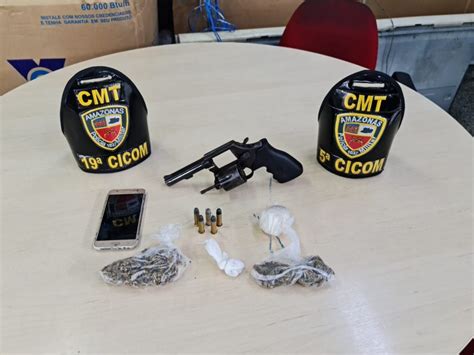 PM detém homem por posse ilegal de arma de fogo e tráfico de drogas SSP
