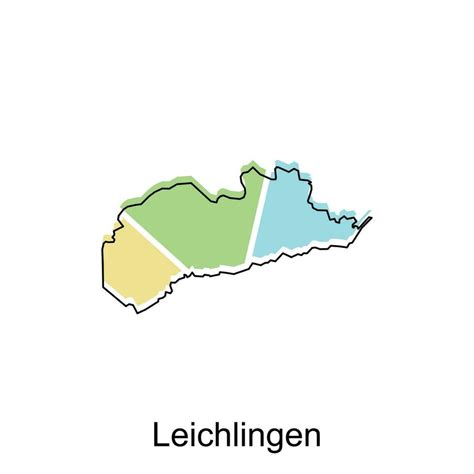 mapa de leichlingen vistoso con contorno diseño mundo mapa país vector