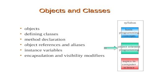objects and classes objects and classes objects defining classes method declaration object