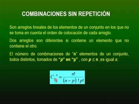 COMBINACION SIN REPETICION ANALISIS COMBINATORIO YouTube