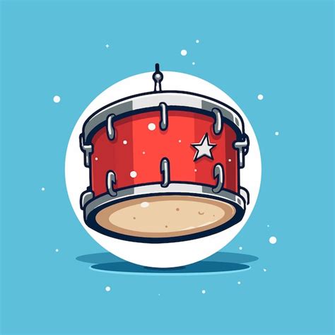 Ilustración de vector de dibujos animados de tambor Vector Premium
