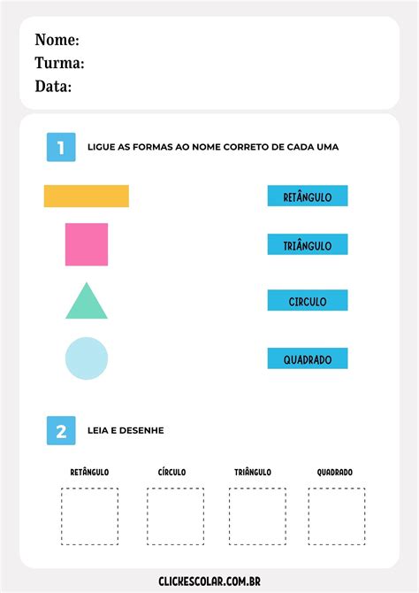 Atividades Formas Geom Tricas Para Aprender De Forma L Dica
