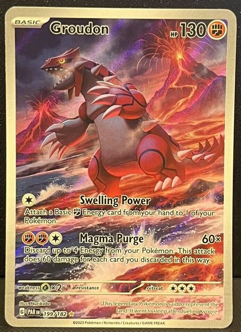 Groudon 199 182 Paradox Rift Illustration Rare SWSH Pokemon TCG Near