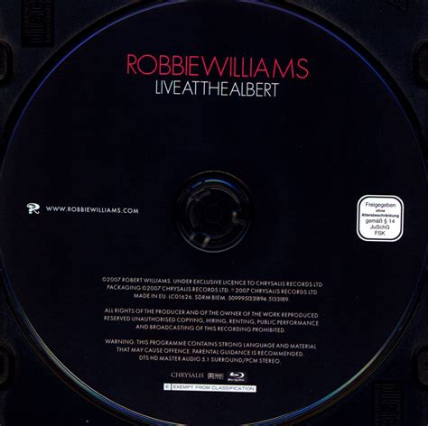 Robbie Williams Live At The Albert Blu Ray Label 2007 R2 German