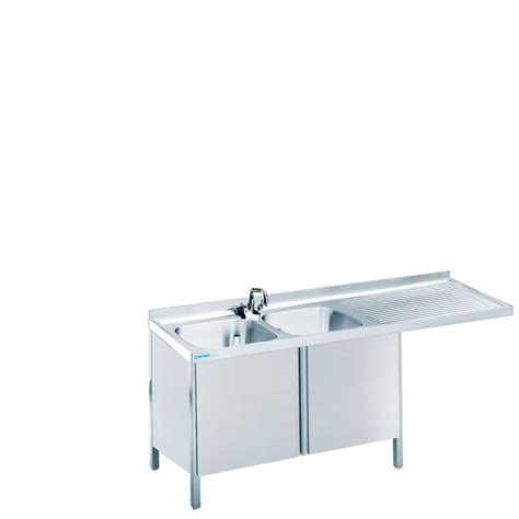 CHROMOnorm Spülcenter mit 2 Becken links Tiefe 700mm Länge 1900mm