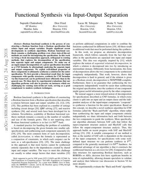 pdf functional synthesis via input output separation