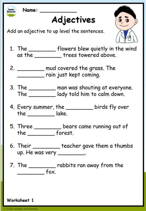 Order Of Adjectives 4th Grade Worksheet Adjectiveworksheets Net