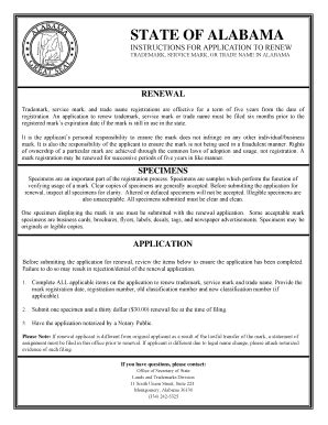 Fillable Online Sos Alabama Renewal Instructions And