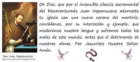 Rincón de la Oración Estampa Oración de San Juan Nepomuceno