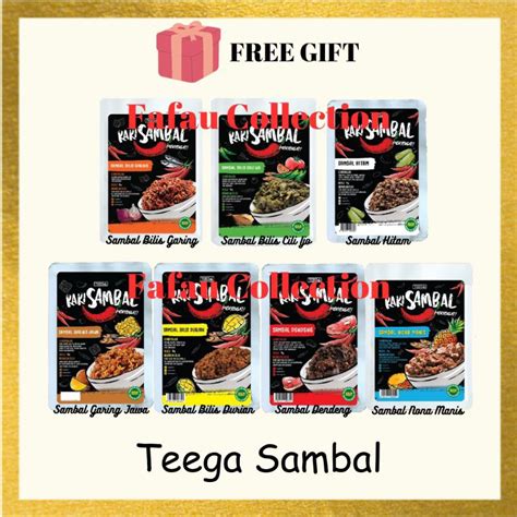 FREE GIFT TEEGA SAMBAL HITAM LIPIS DENDENG BILIS DURIAN GARING