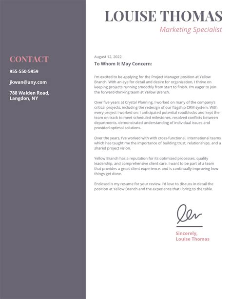 Contoh Cover Letter Gambaran