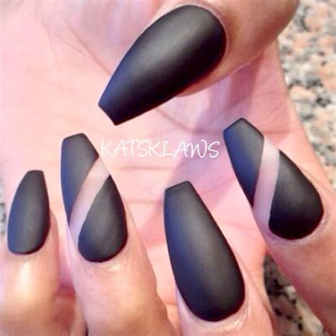Matte Black Nails Designs That Will Make You Thrilled Black Coffin