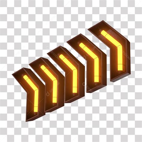 Seta de Led Sinalizador de Desvio para Sinalização Elemento 3D PNG
