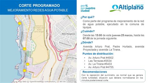 Aguas Del Altiplano Anuncia Corte Programado Para Sector Costero De La