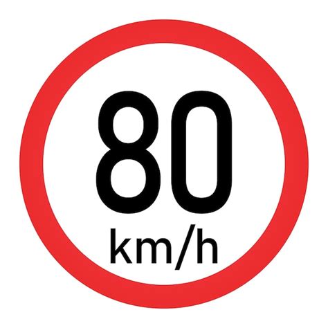 Premium Vector Traffic Signs Restricting Speed To 80 Kilometers Per